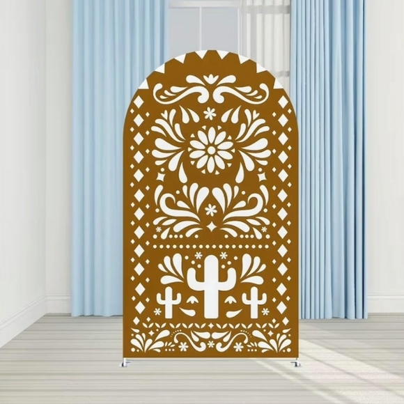 Party Supplies | New Brown Mexican Fiesta Talavera Arch Backdrop Cover ...